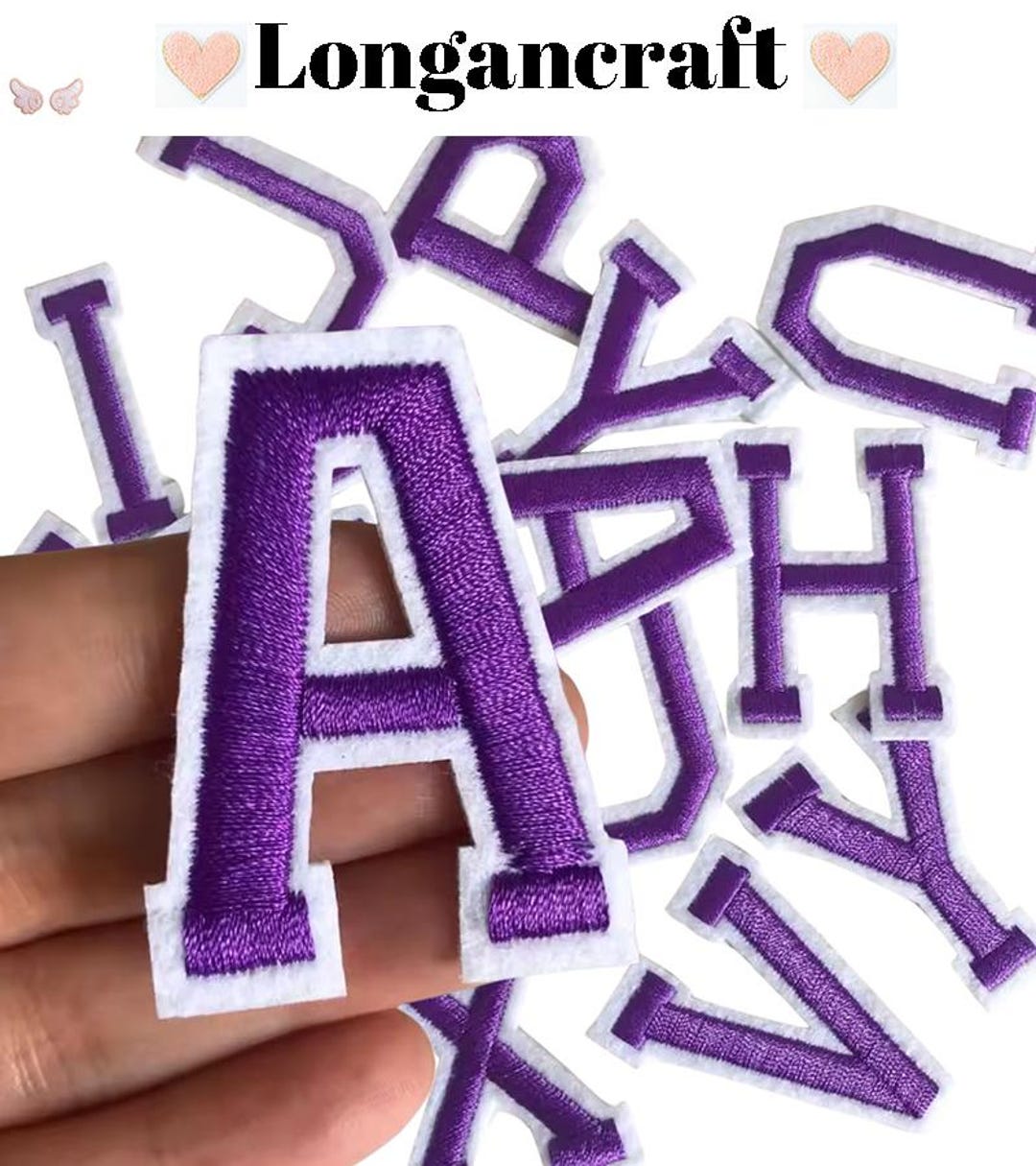 2.0 Inch Purple Alphabet Letter Embroidery Patch, DIY Name Alphabet ...