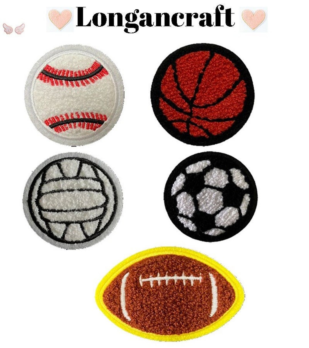 Ball Chenille Embroidered Patch Football Patch Basketball - Etsy