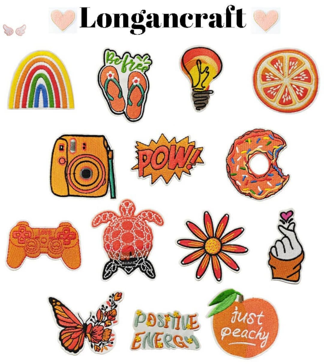 Orange Theme Embroidery Patch, Rainbow Patches,lemon Patch, Dount Patch ...