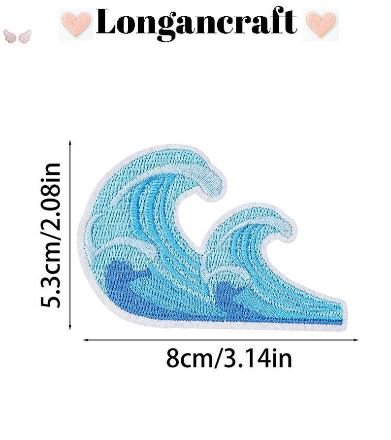 Ocean Embroidered Iron on Patches, Beach Embroidery Applique, Crab ...