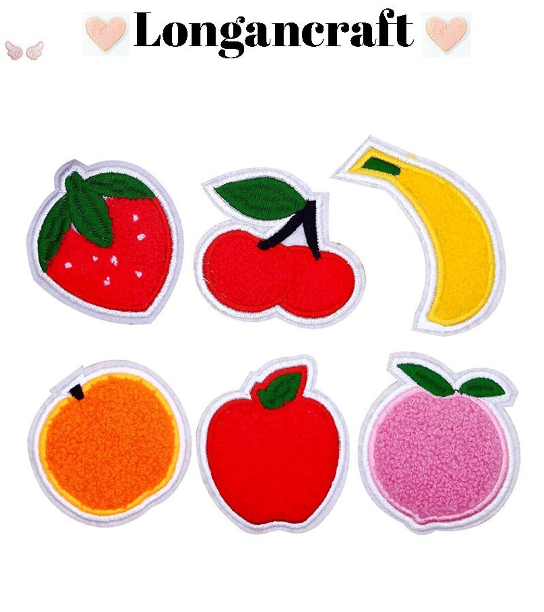 5pcs Fruit Embroidered Patches, Strawberry Patches, Apple Patch, Orange ...