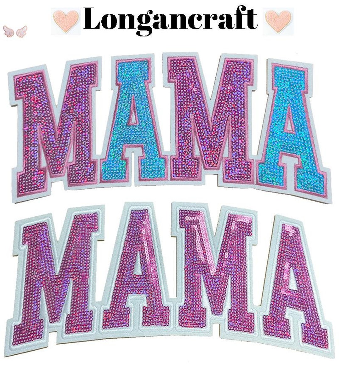 Mama Sequin Patches, Big Size Mama Letter Patch, Iron on Patches - Etsy