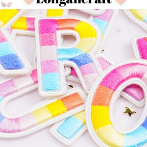 Rainbow Letter Embroidered Patch, DIY Name Alphabet Patches, Patches ...