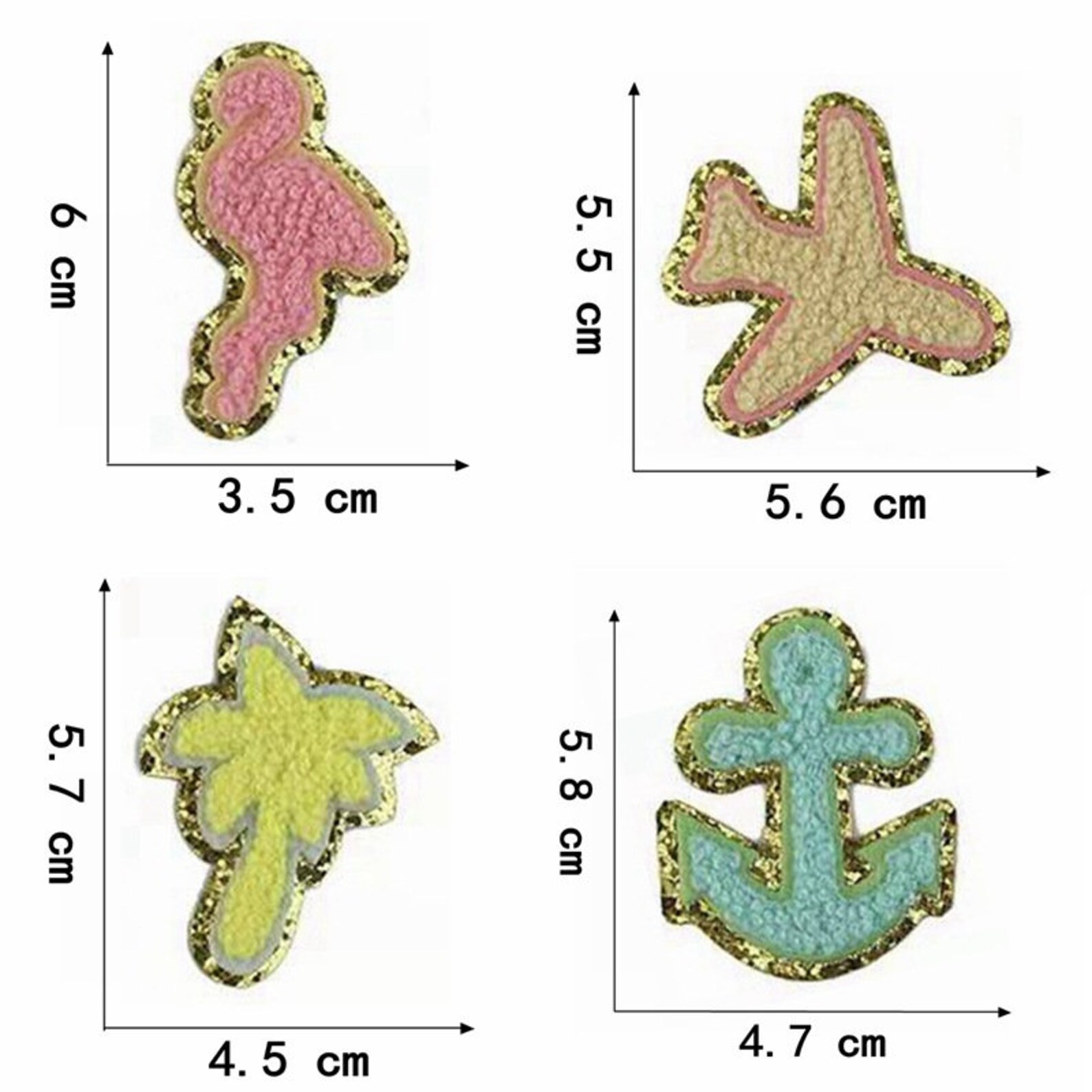 Colorful Star Chenille Glitter Patch Heart Patch Airplane - Etsy