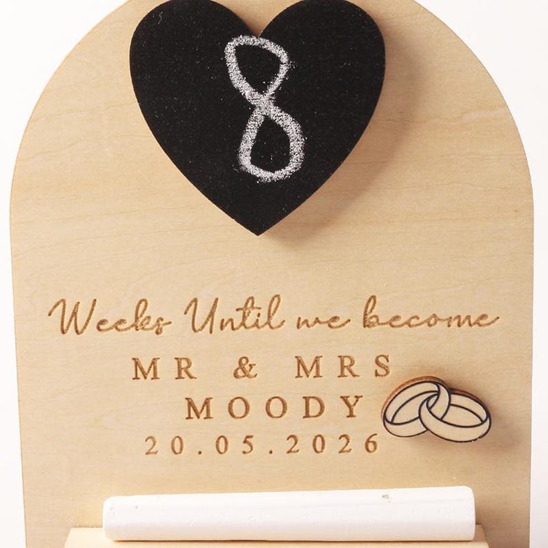 Personalized Wedding Countdown, Days Until Marriage Countdown Plaque ...