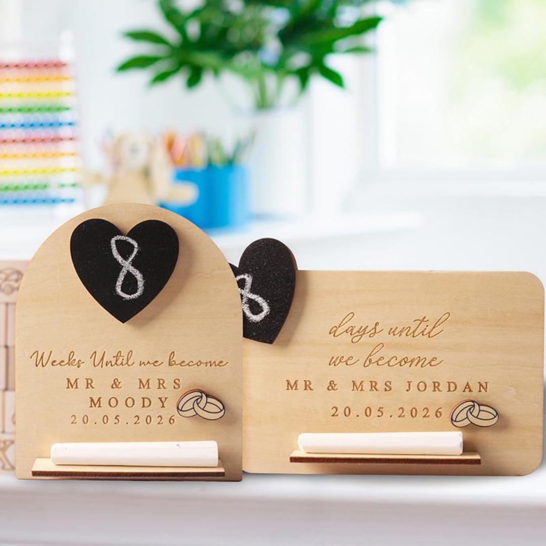 Personalized Wedding Countdown, Days Until Marriage Countdown Plaque ...