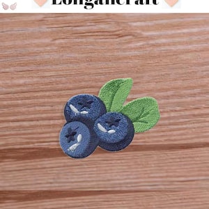 Fruit Blueberry Embroidery Patch, 2 Pcs Iron on Patches, Embroidered ...