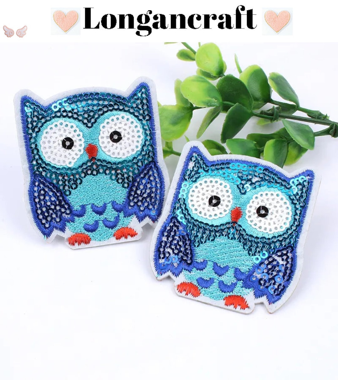 2pcs Sequin Owl Patch Cute Owl Embroidery Patch Animal - Etsy