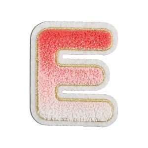 Glitter Chenille Embroidered Patch A-Z, Glitter Pink Alphabet Patch ...