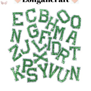 Color Letter Gitter Patch, 2.0 Inch Silver Iron on Patch, Sequin Patch ...