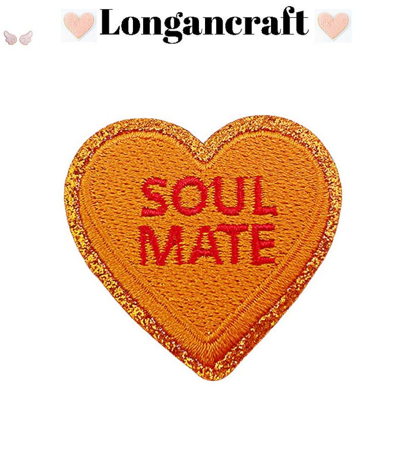 Colorful Embroidered Heart Patch, Glitter Letter Iron on Applique, Love ...