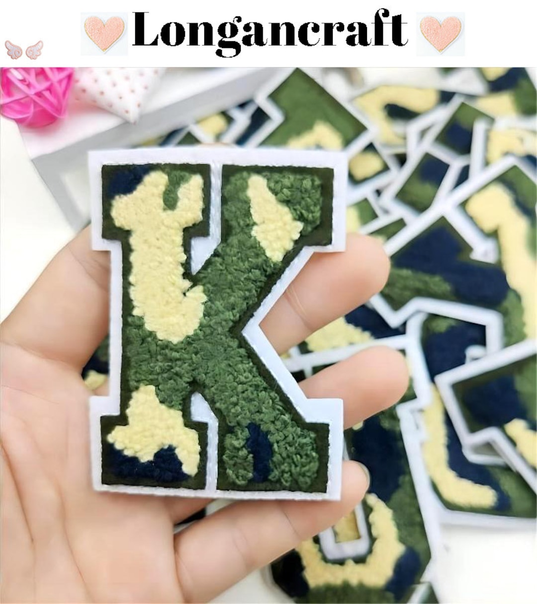 Camouflage Letter Chenille Embroidered Patch, 2.8 Inch Iron on ...