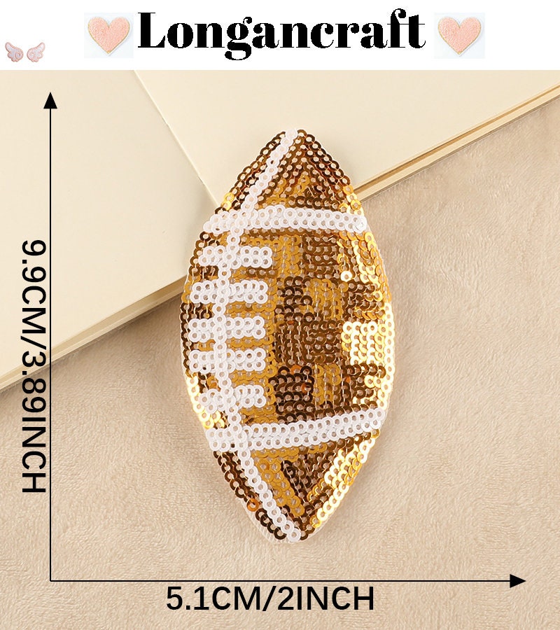 Ball Glitter Rhinestone Patch , Football Patch, Sequin Patch,iron on ...
