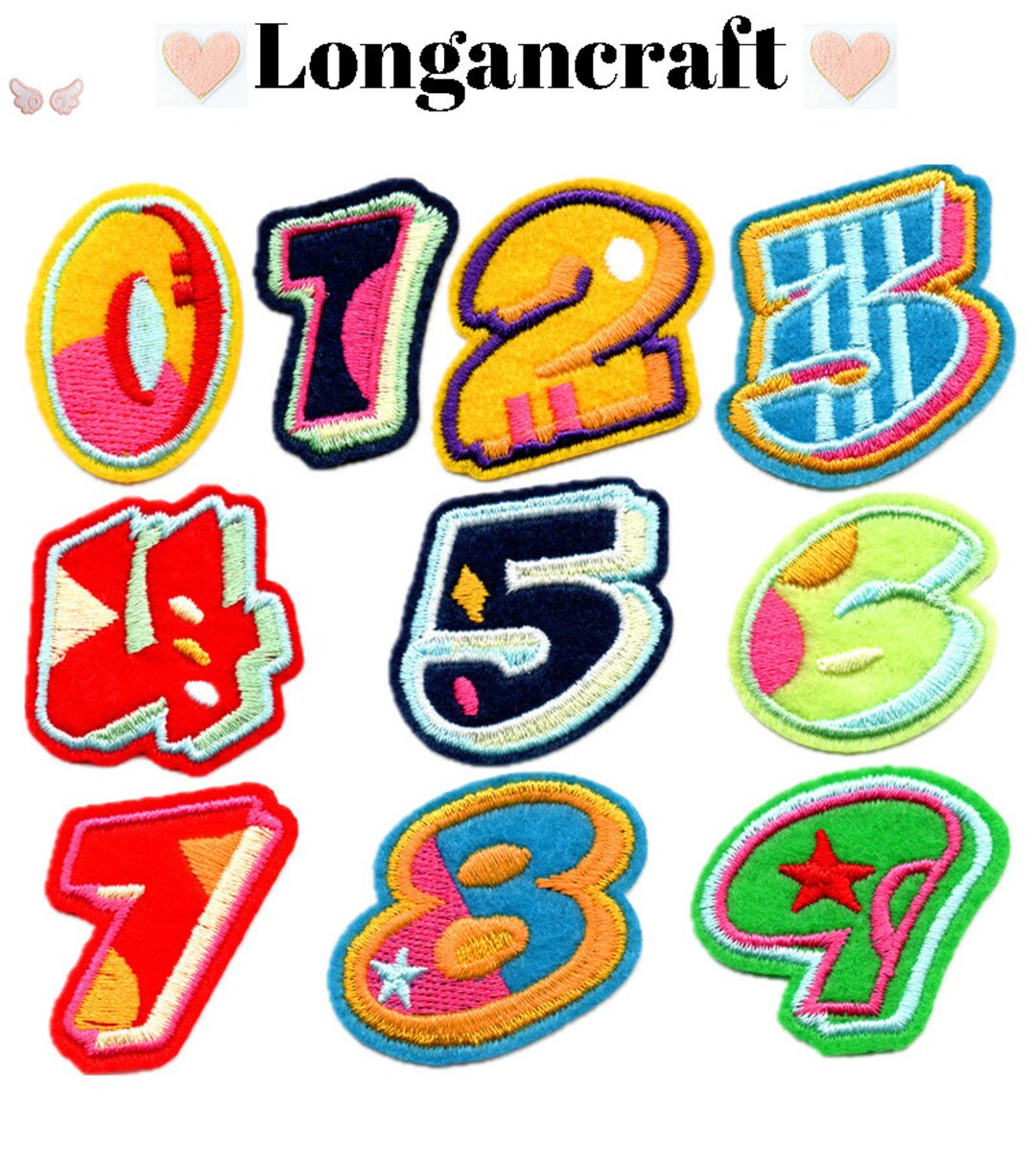 1.3 Inch Color Number Embroidery Patch, DIY Number Patches, Patches for ...