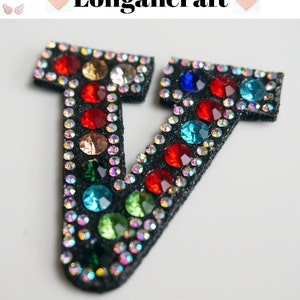 Color Rhinestone Patch A-Z, Letter Patches Iron On, Letter Appliques - Etsy