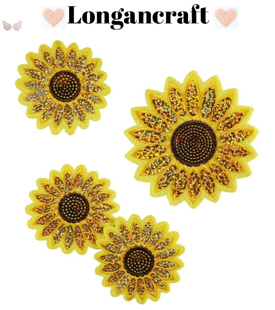 Sunflower Patch, Trucker Hat Patch, Summer Flower Sequin Patches - Etsy