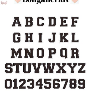 4.4 Inch Black Letter Embroidered Patch, DIY Name Alphabet Patches ...