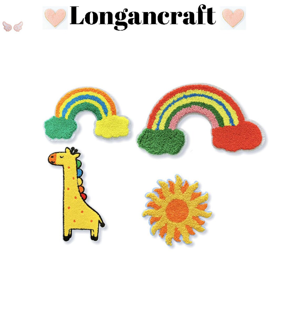 Rainbow Chenille Patch, Cute Sun Embroidered Patch, Cartoon Giraffe ...