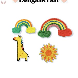 Rainbow Chenille Patch, Cute Sun Embroidered Patch, Cartoon Giraffe ...
