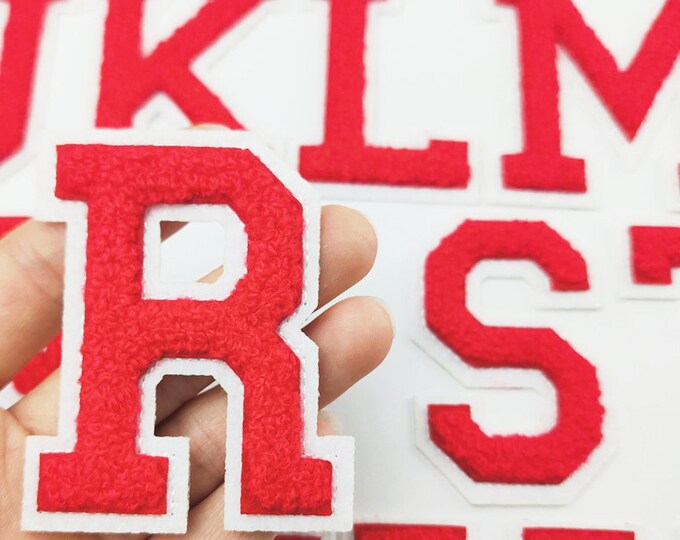 Red Letters Alphabet Embroidered Iron on Patches,embroidery DIY Name ...