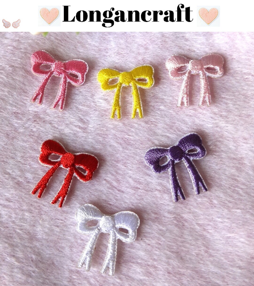 2pcs Colorful Bowknot Patch Bow Embroidery Patch Self Adhesive