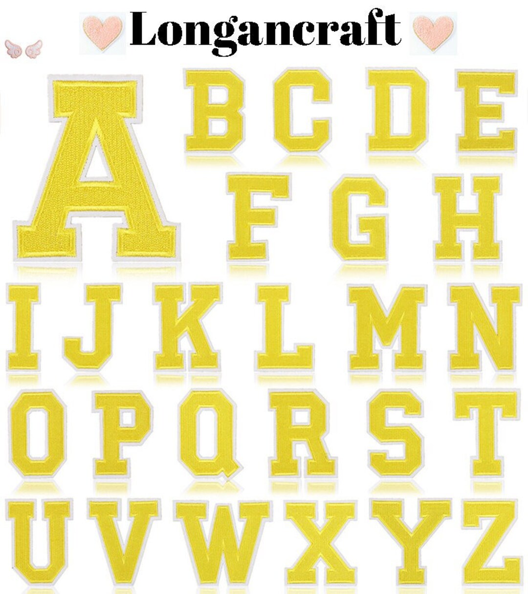 3.1 Inch Yellow Letter Embroidery Patch, Red Letter Embroidery Patch ...