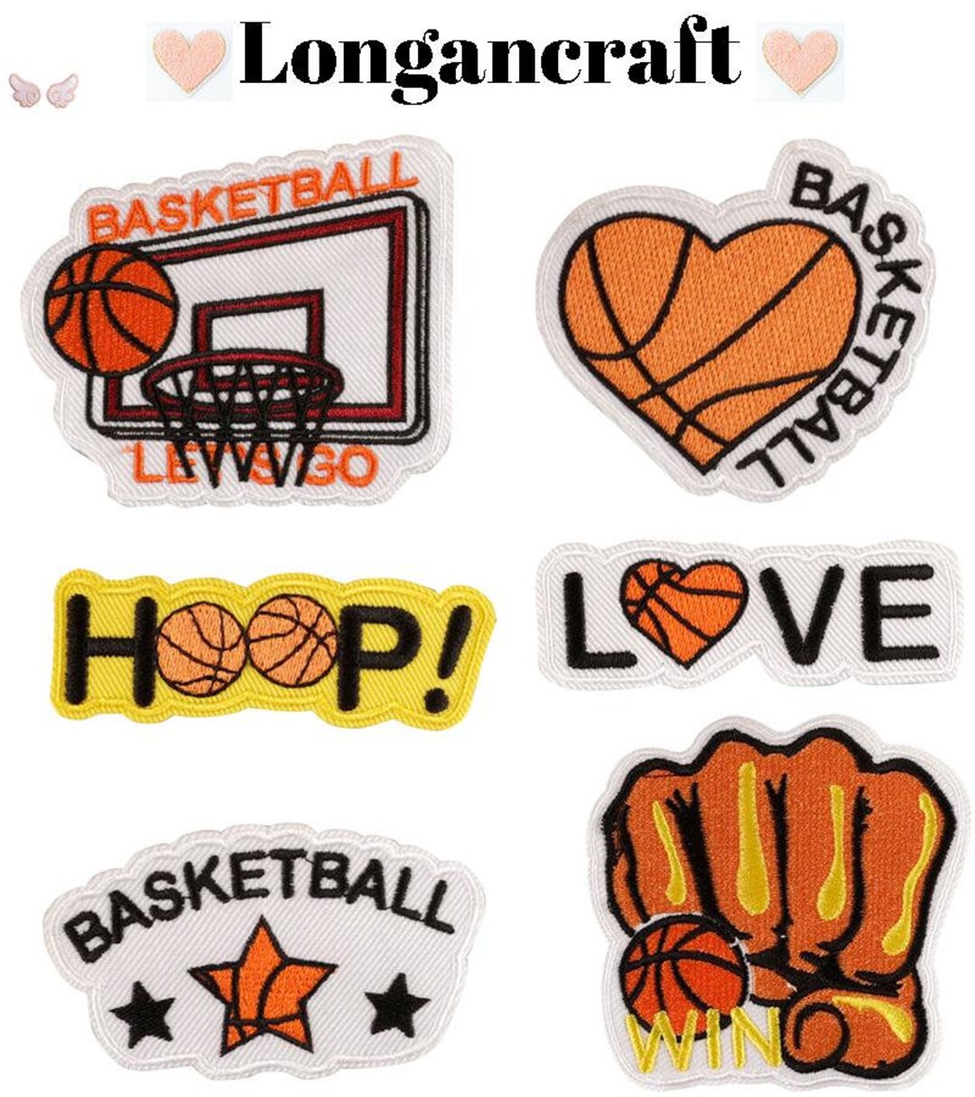 Basketball Embroidered Iron on Patches, Basketball Hoop Patch, DIY ...