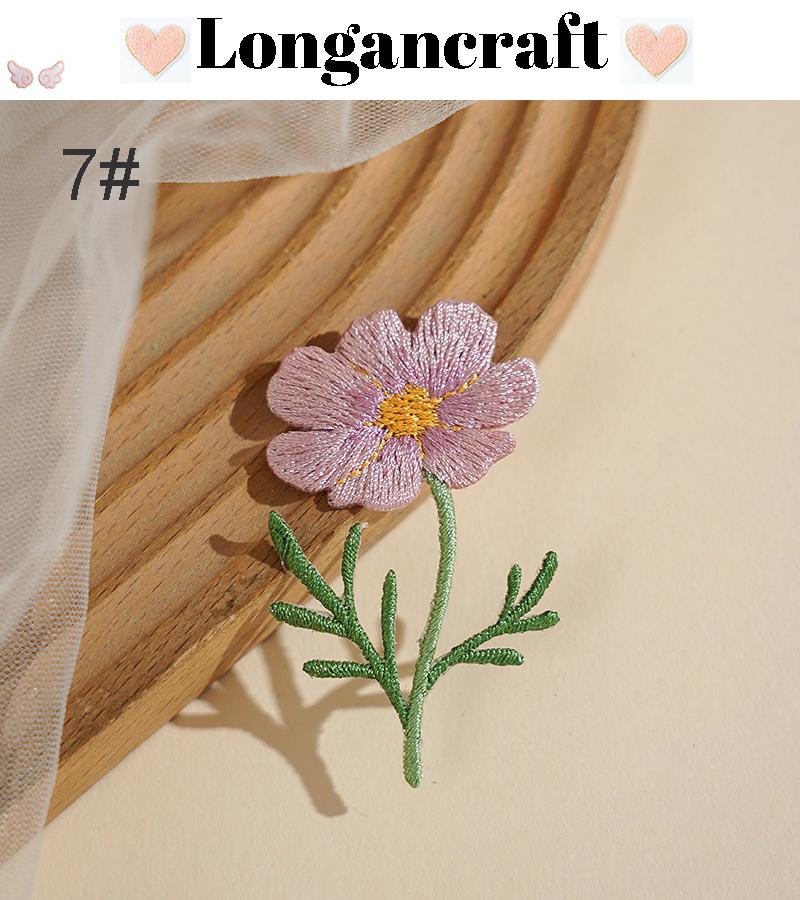 Flower Iron on Patches, Cosmos Flower, Lily, Rose Embrodered Patch ...