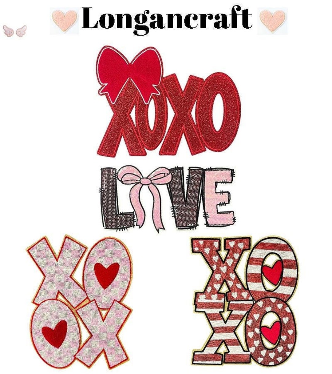 XOXO Large Letter Sequin Patches, Love Sequin, Iron on Patches - Etsy