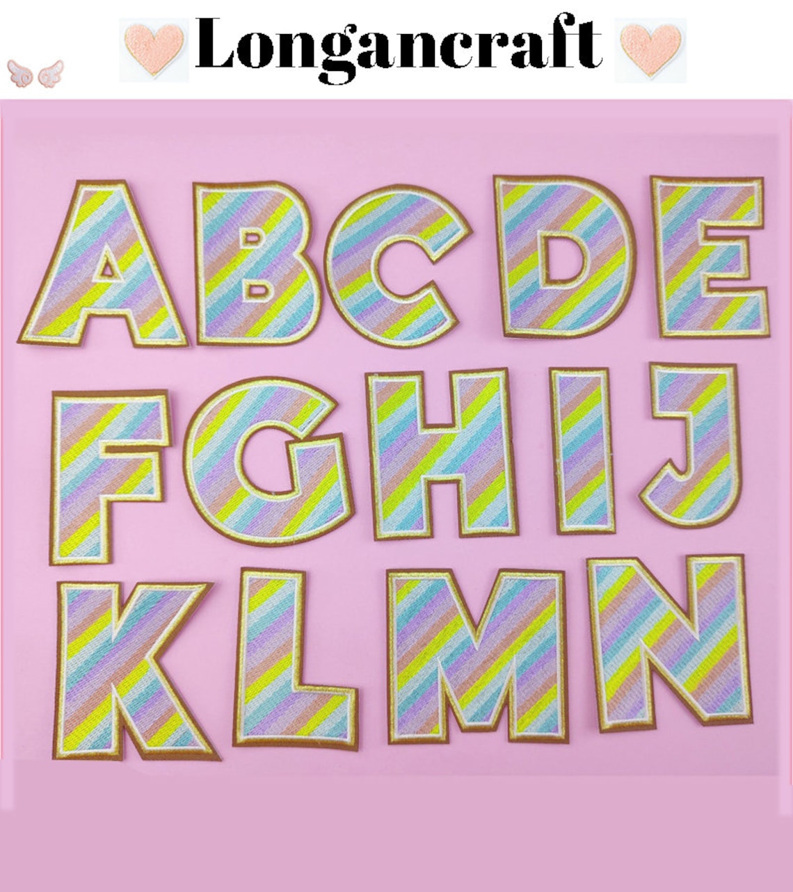 Color Letter Embroidered Patch DIY Name Alphabet Patches - Etsy