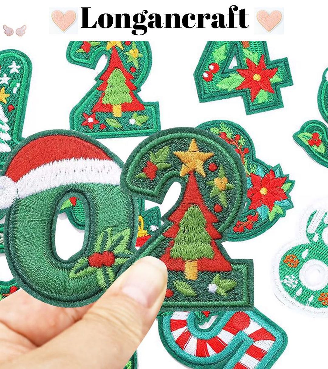 Christmas Tree Embroidered Patch, Christmas Number Iron on Patch ...