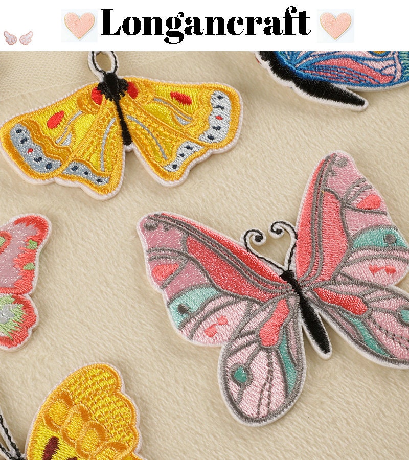 Butterfly Embroidered Patches, Color Butterfly Embroidery Patch, Self ...