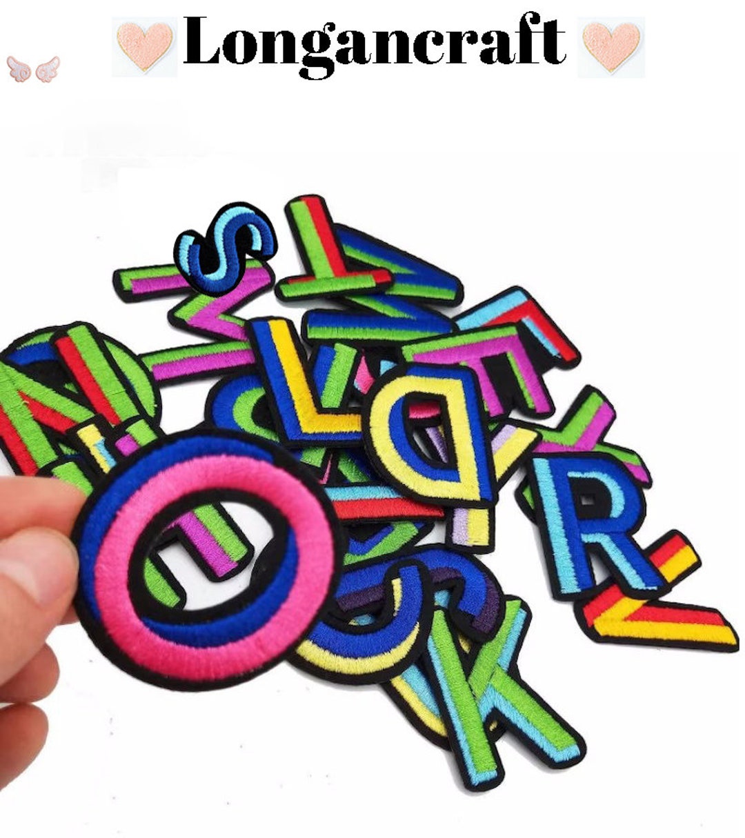 1.8 Inch Color Letter Embroidery Patch, DIY Name Alphabet Patches ...