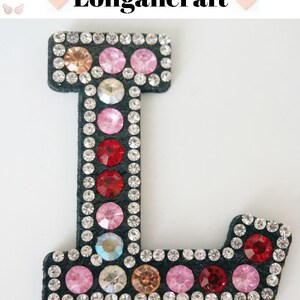 Red Rhinestone Patch A-Z, Letter Patches Iron On, Letter Appliques - Etsy