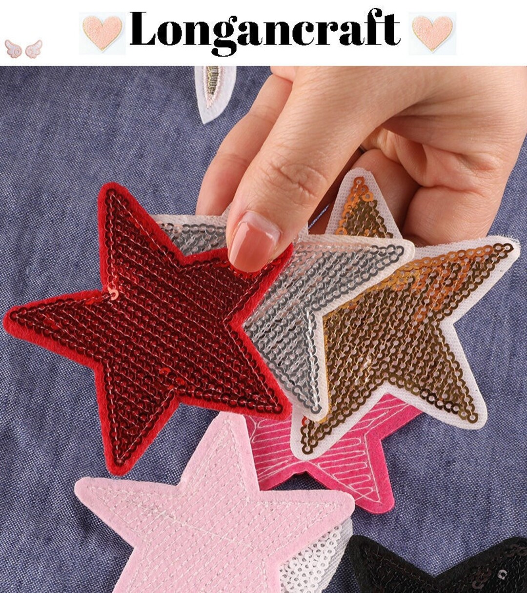 2.8 Inch Sequin Star Iron on Patch , Glitter Sequins Patch, Iron on Patch - Etsy