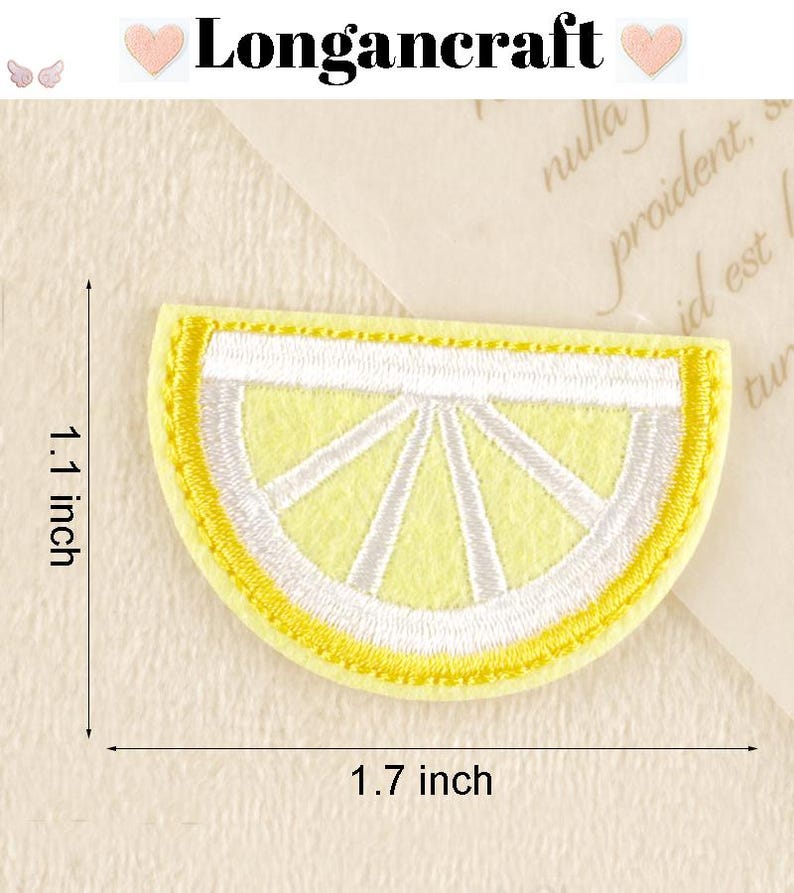 Fruit Glitter Embroidered Patch, Lemon Slice Patch, Summer Lemon Iron ...
