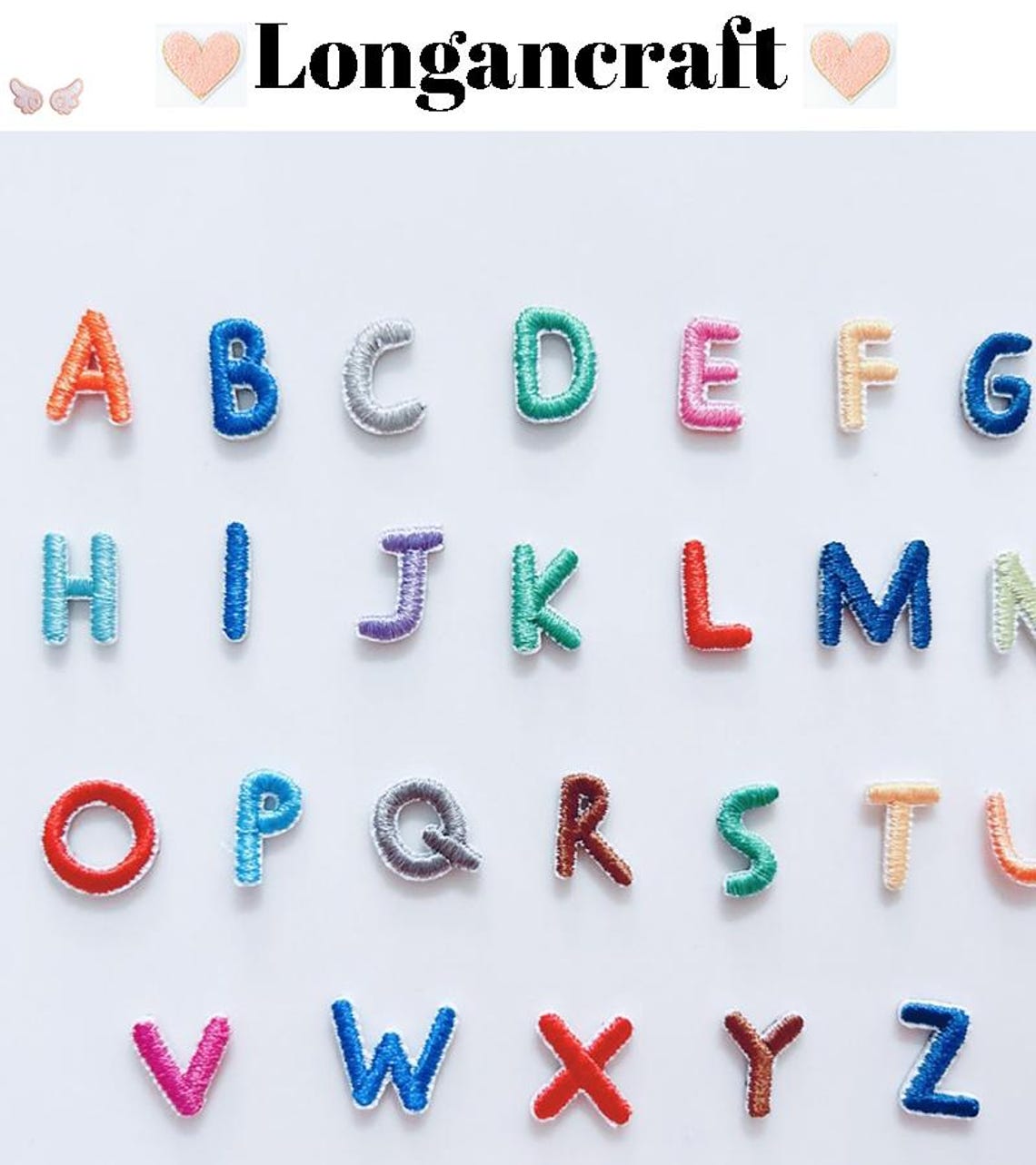 0.6 Inch Mini Color Alphabet Embroidery Patch, Iron on Letter Applique ...