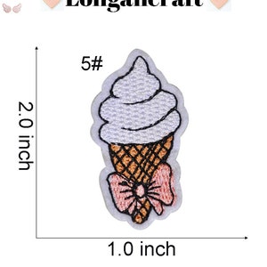 Ice Cream Embroidered Patches, Ice Cream Cone Patch, DIY Decoration Patch, Iron on Patch - Etsy