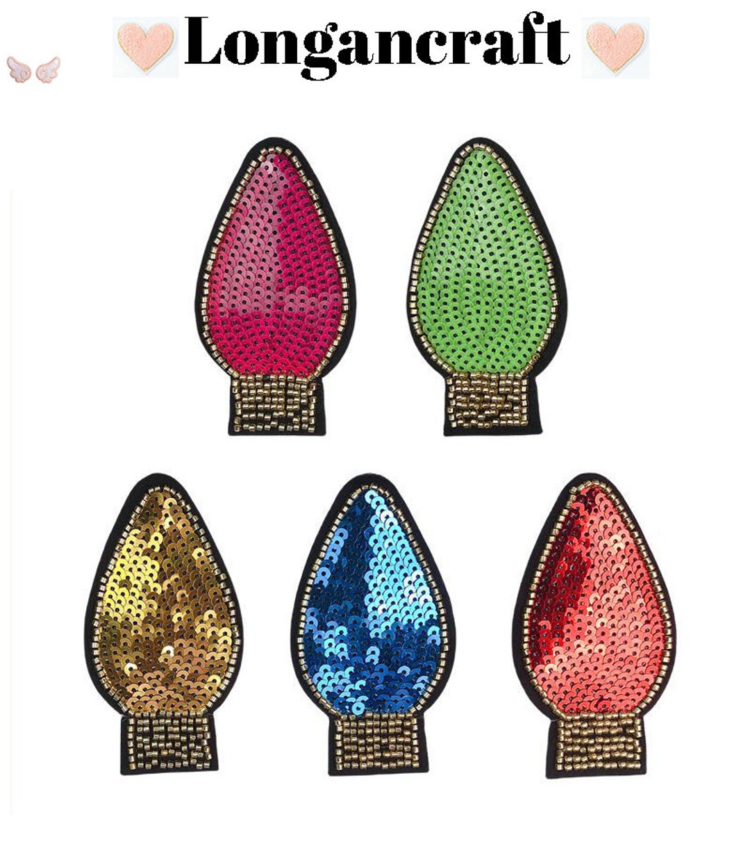 Christmas Light Bulb Patch, Color Christmas Light Patch, Color Sequin ...