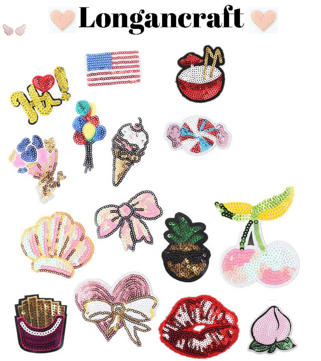 Balloon Sequin Patch Fruit Patch Heart Patch Bowknot Patch Flag