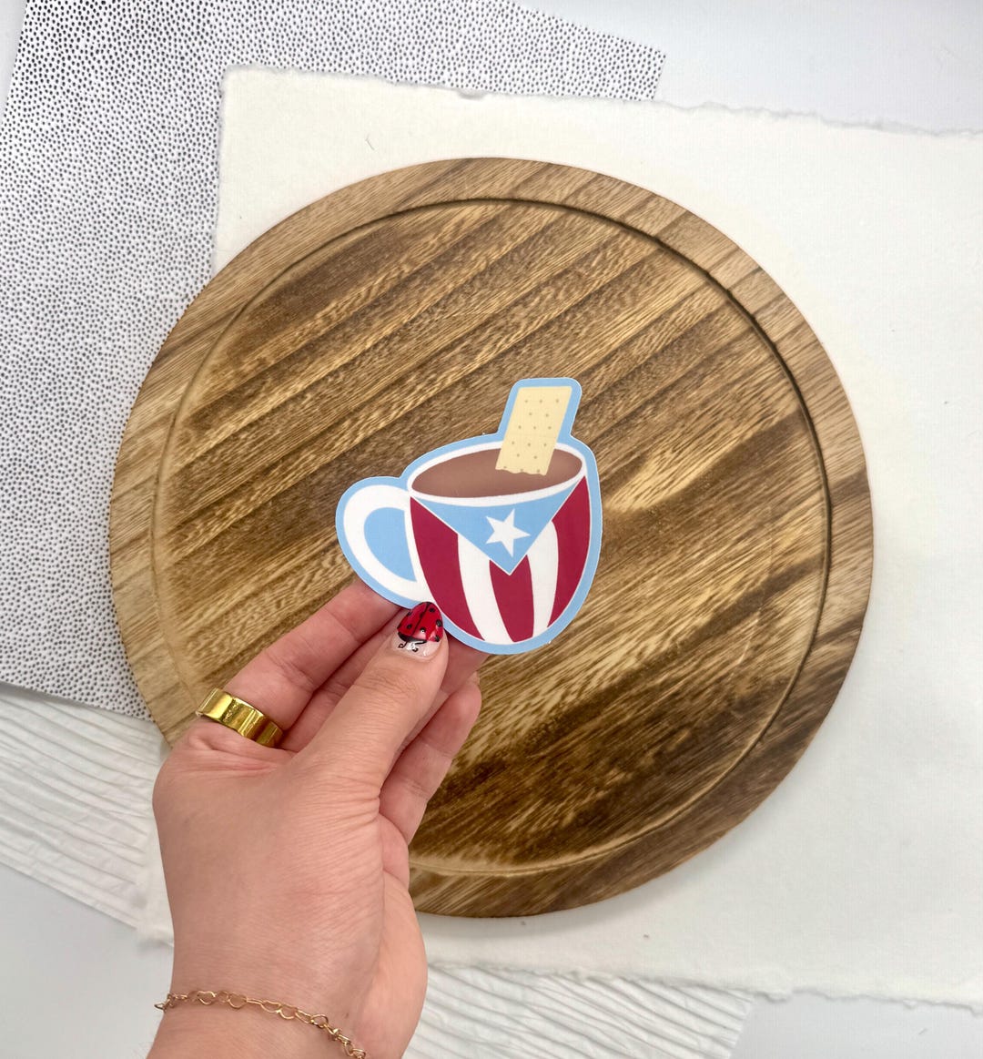 Coffee Cup Sticker, Cafe Con Galleta Sticker, Glossy Boricua Sticker ...