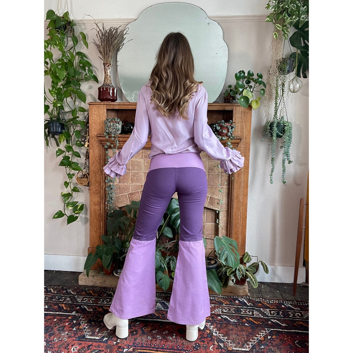 Vintage 60s/70s Purple Panelled Flares Bells - Etsy