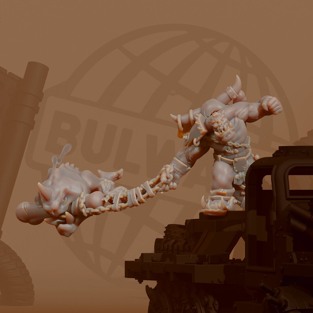 Space Ork With Pet Squig-dog on a Chain Bulwark Gaming - Etsy