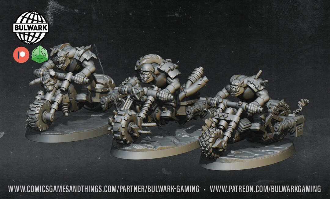 Orc Bike Riders 28mm Gaming Bulwark Gaming - Etsy