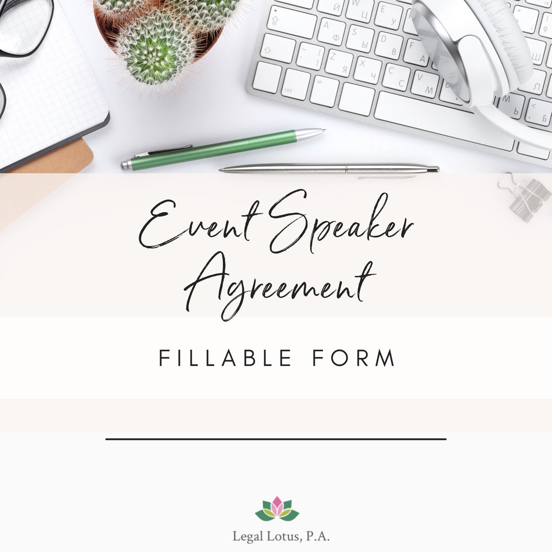 Event Conference Speaker Agreement Speaking Contract for Speaking - Etsy