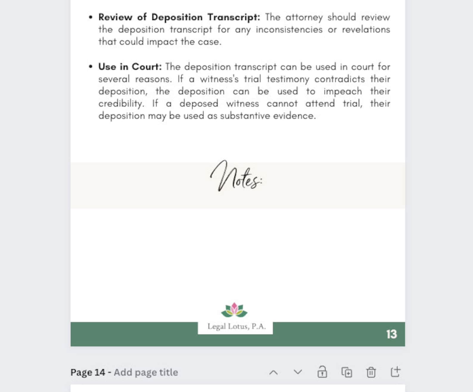 Legal Deposition Preparation Checklist Deposition Guide for Attorneys ...