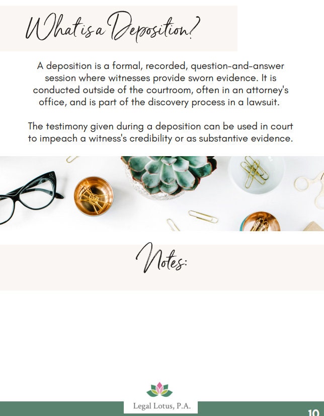 Legal Deposition Preparation Checklist: Attorney's Guide (digital ...