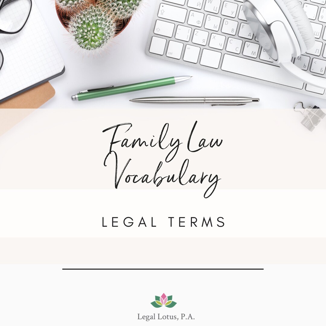 Family Law Vocabulary Book Glossary With Legal Terms You Will Encounter ...