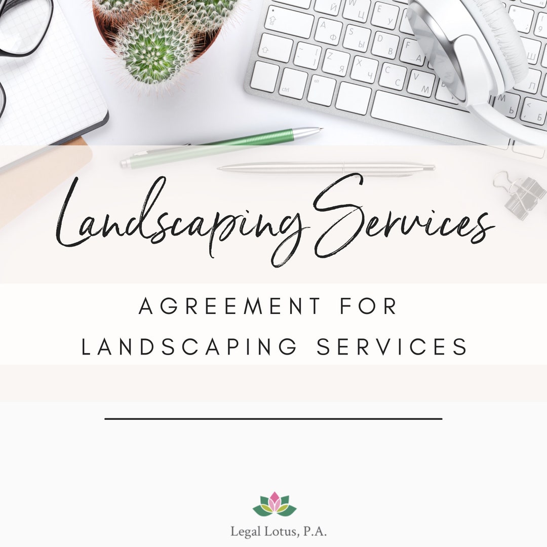 Landscaping Services Agreement for Landscape Services Contract - Etsy