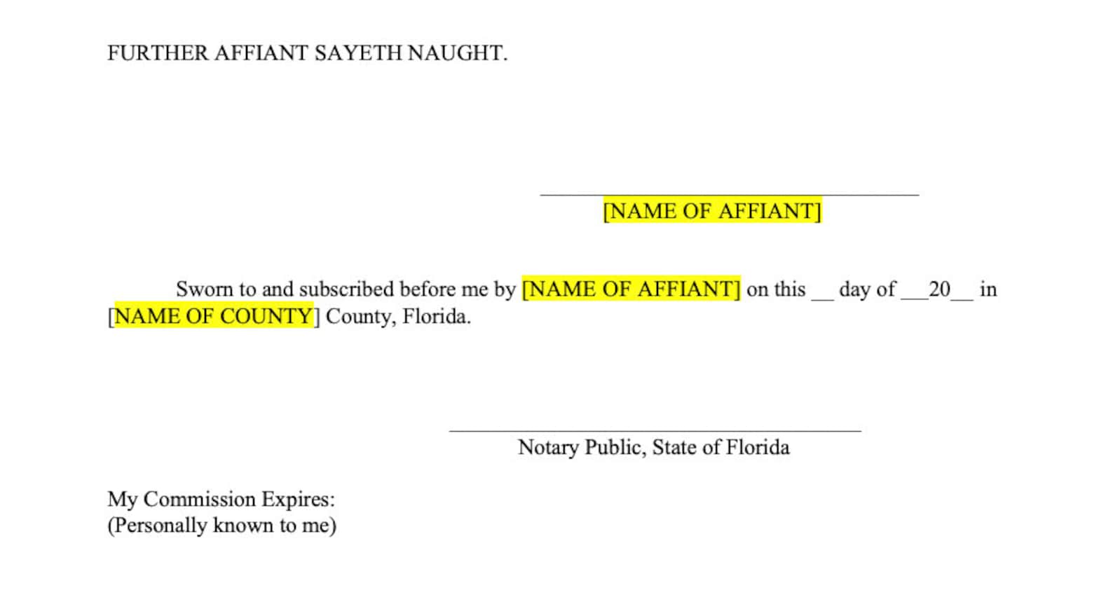 Affidavit in Opposition to Motion for Summary Judgment (template) - Etsy